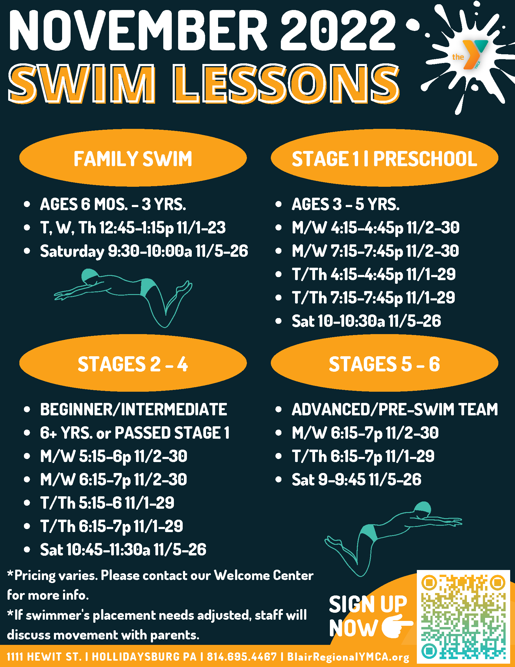 Swimming Lessons | BLAIR REGIONAL YMCA | Hollidaysburg, PA