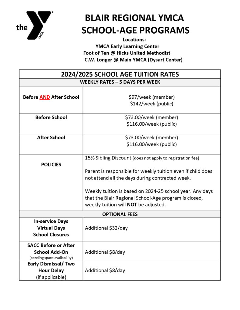 Child Care Programs | Child Care | BLAIR REGIONAL YMCA